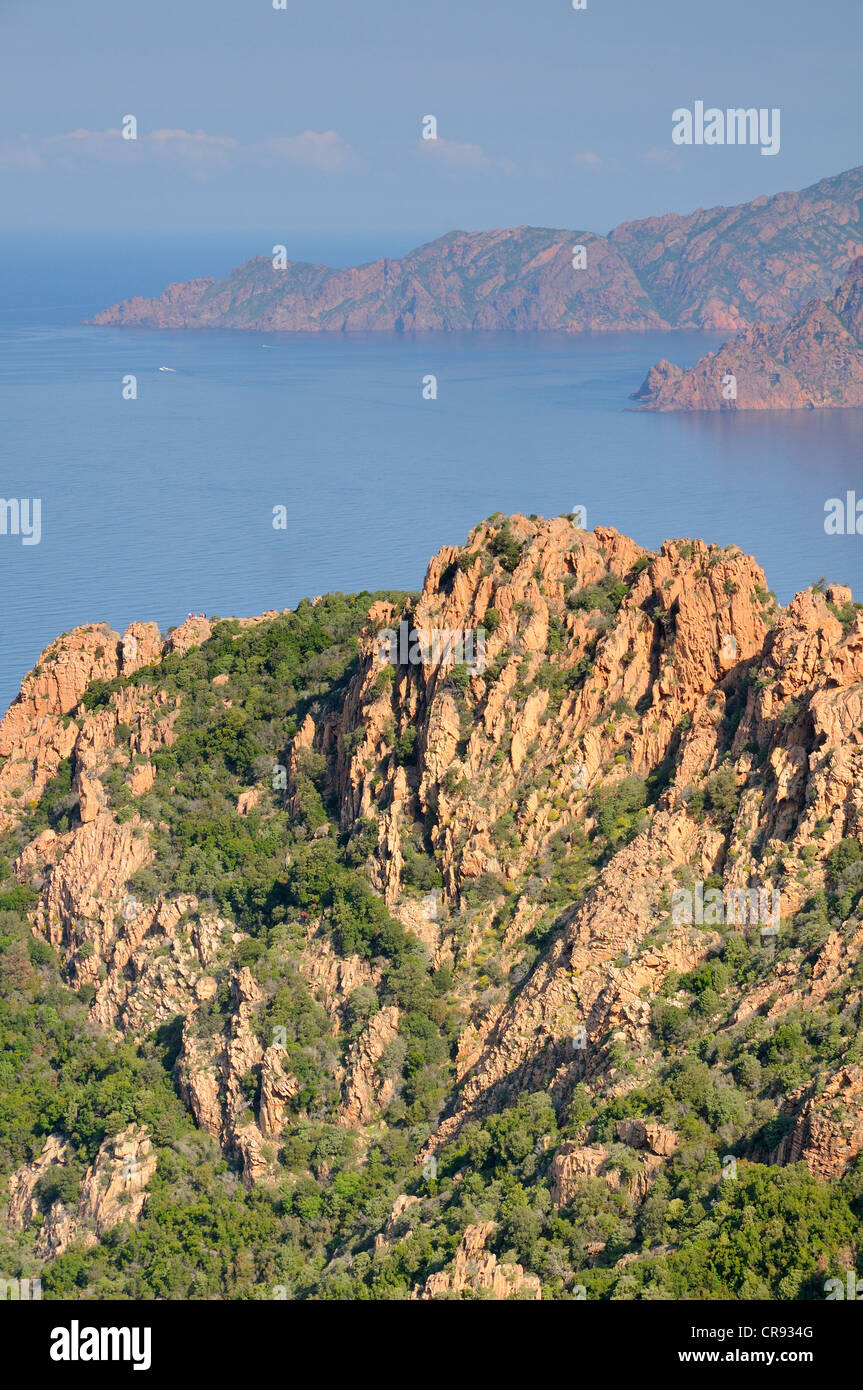 Calanche, rocky landscape on the west coast of Corsica, France, Europe ...