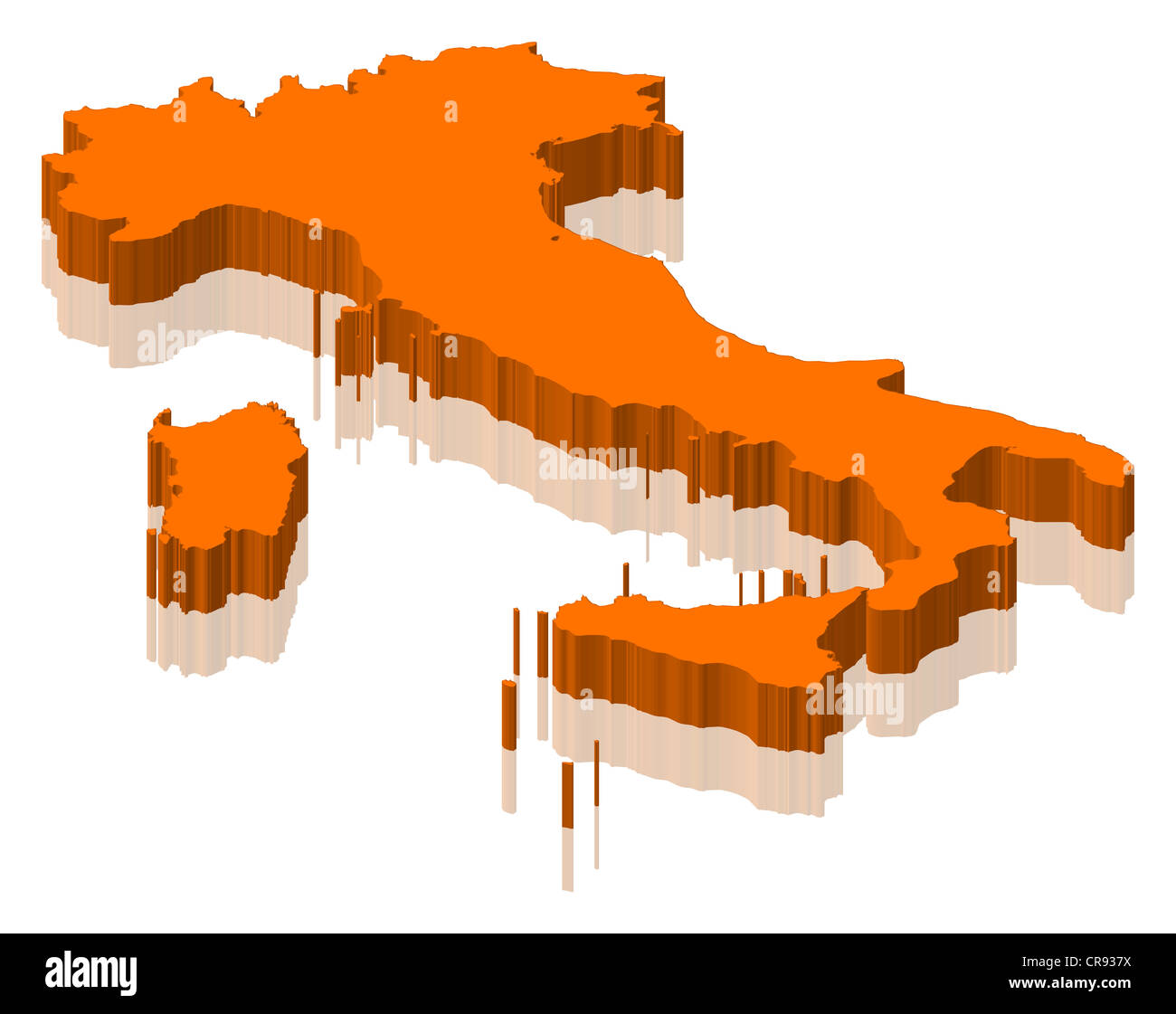 Political map of Italy with the several regions Stock Photo - Alamy