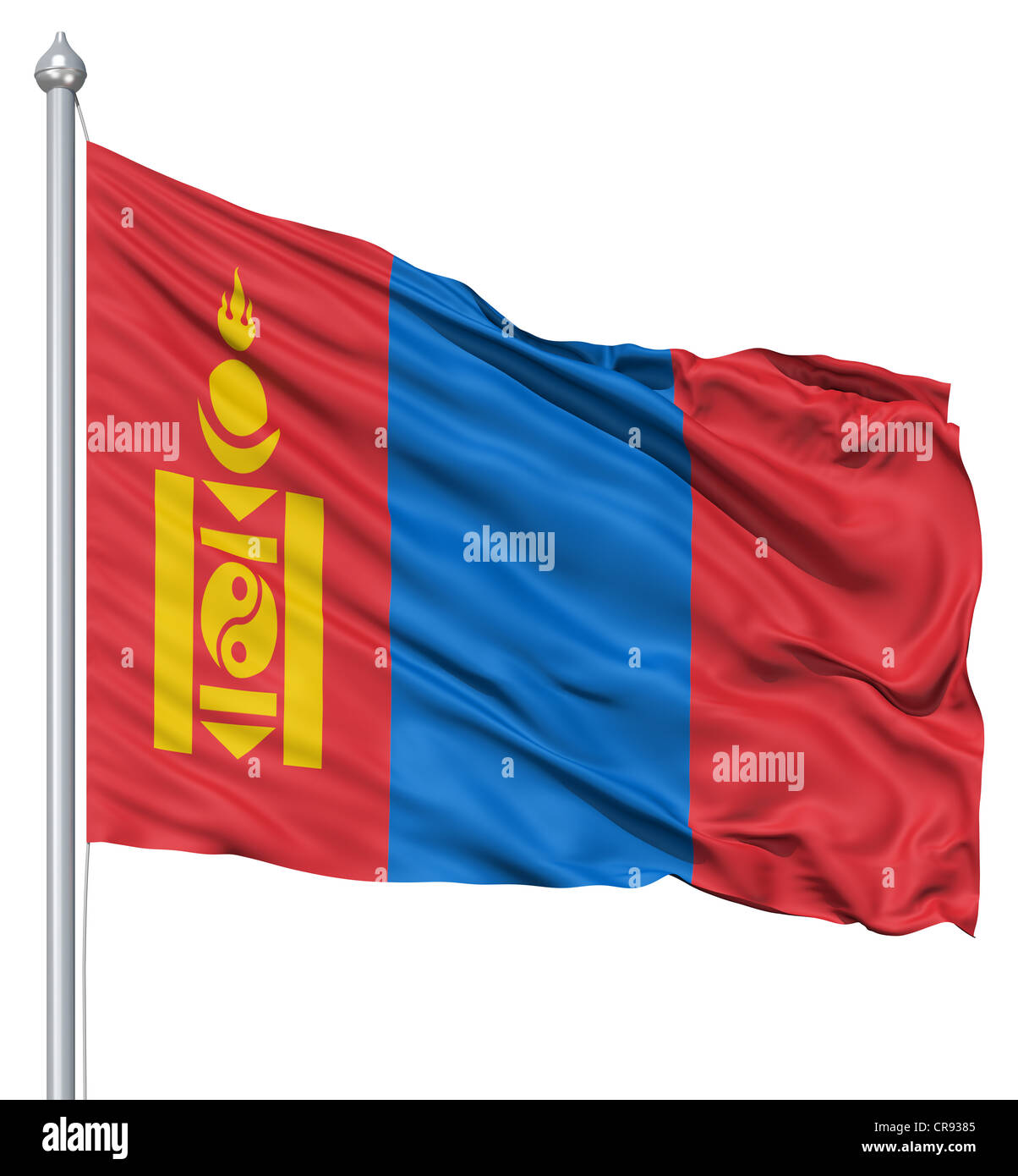 Mongolia waving flag realistic cloth hi-res stock photography and ...