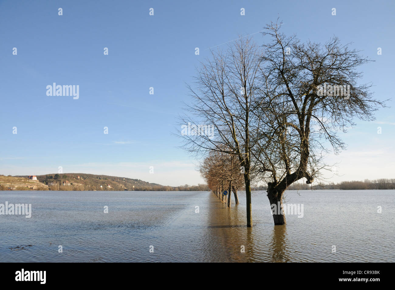 Floodwaters in the Saale-Unstrut rivers regions, Saxony-Anhalt, Germany ...