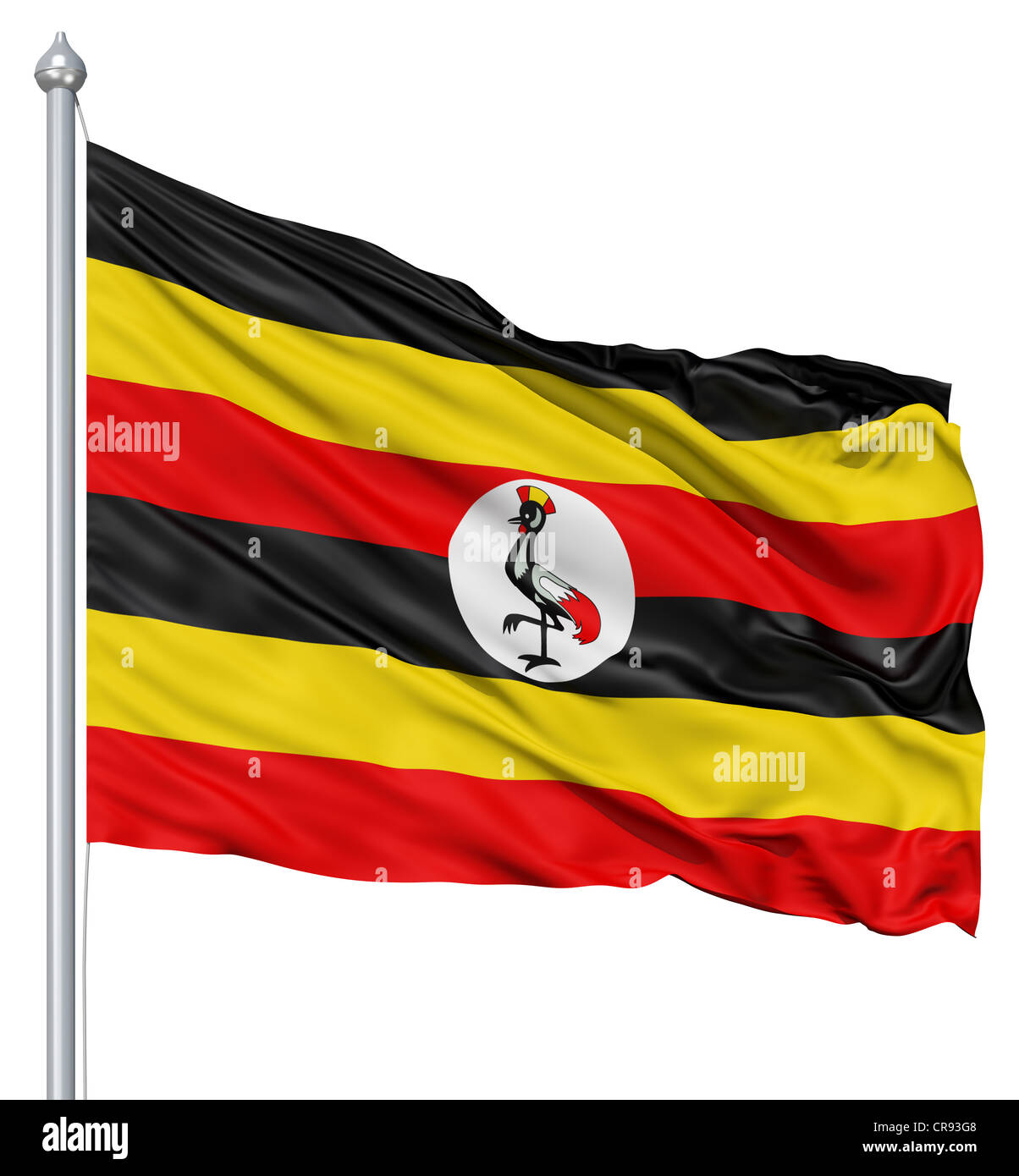 Uganda flag in wind detailed hi-res stock photography and images - Alamy