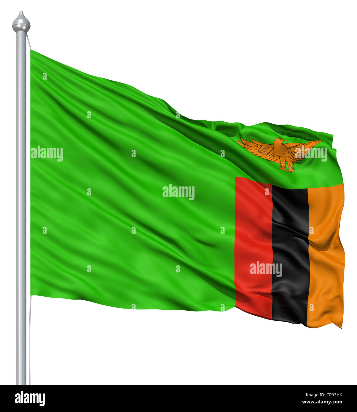 Official flag zambia waving Cut Out Stock Images & Pictures - Alamy