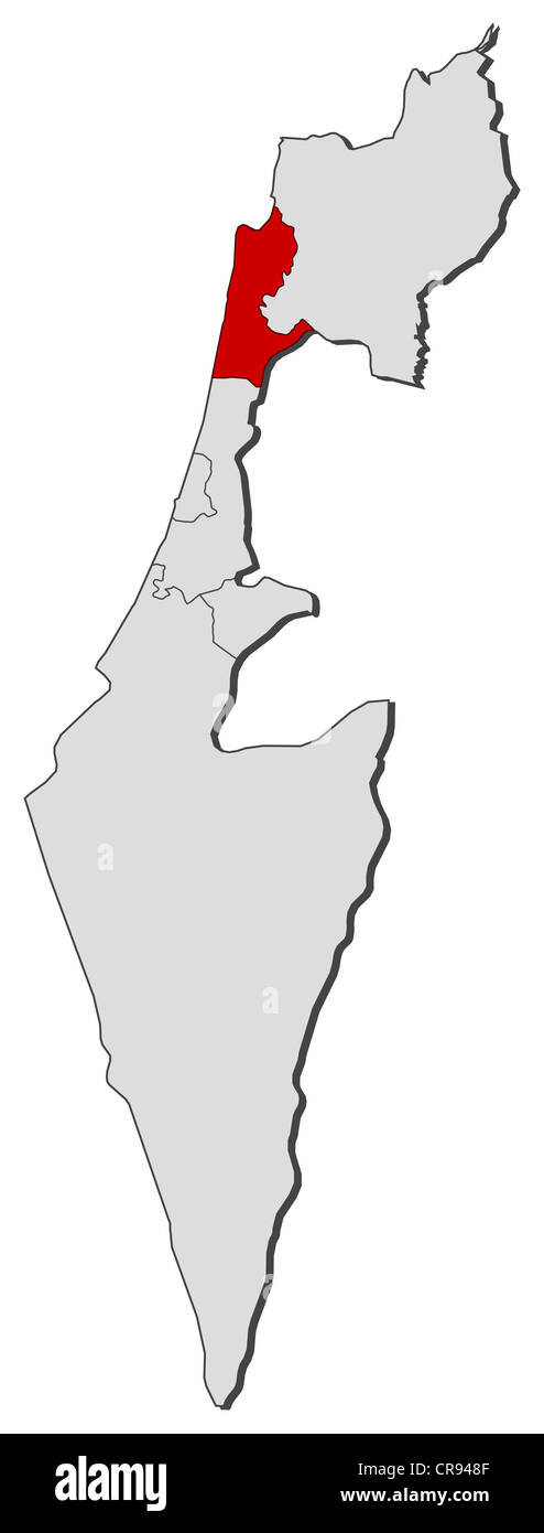 Political map of Israel with the several districts where Haifa is ...