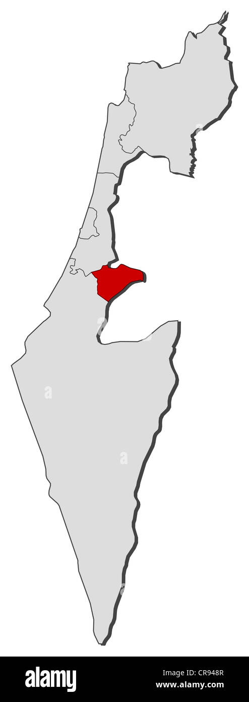 Political map of Israel with the several districts where Jerusalem is ...