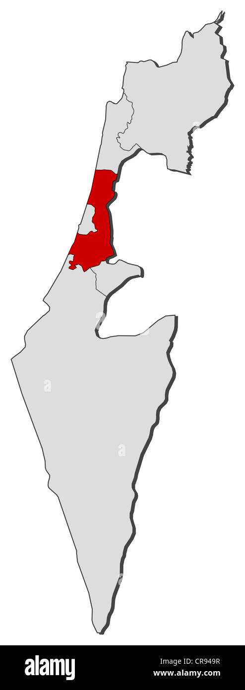 Political map of Israel with the several districts where Central ...
