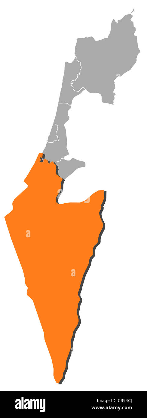 Political map of Israel with the several districts where Southern ...