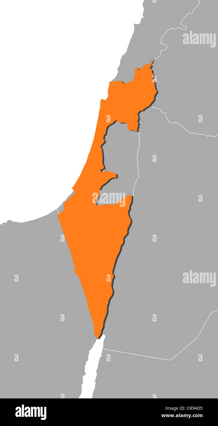 Political map of Israel with the several districts Stock Photo - Alamy