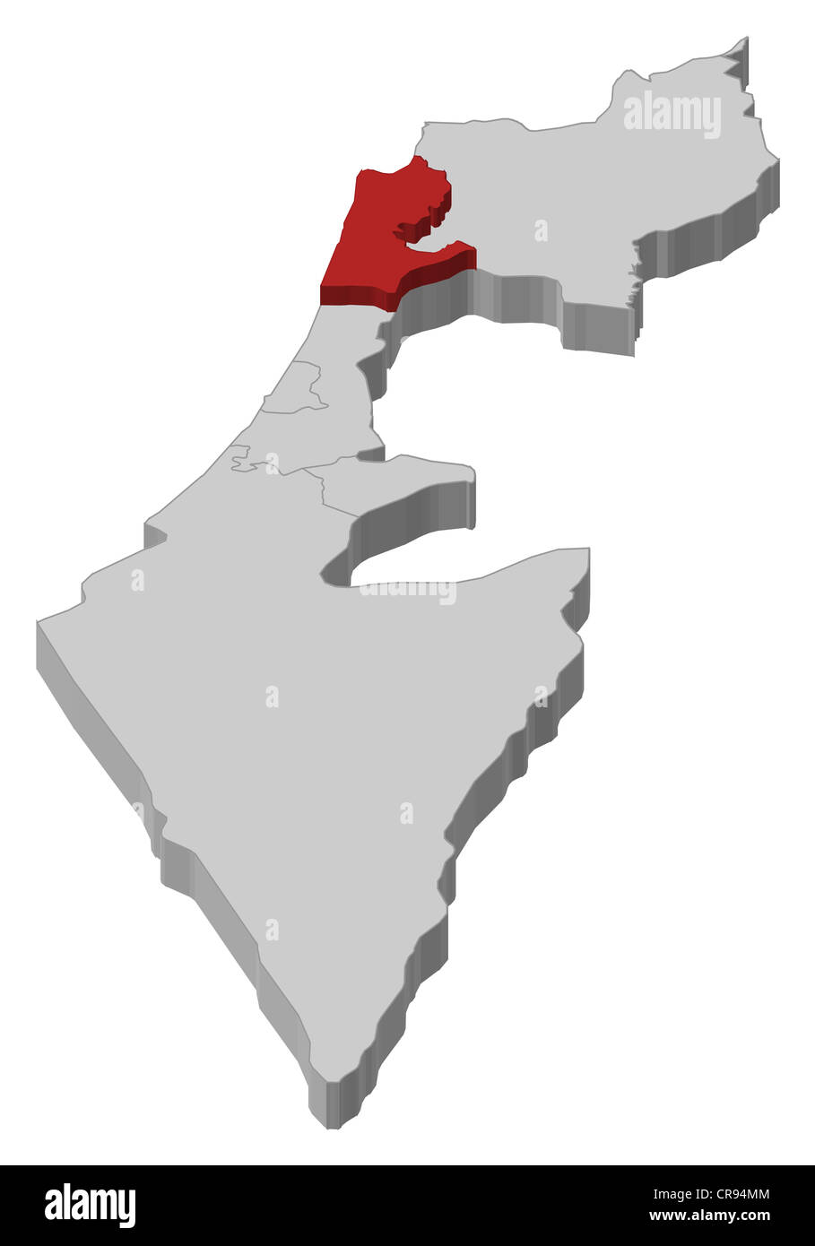 Political map of Israel with the several districts where Haifa is ...