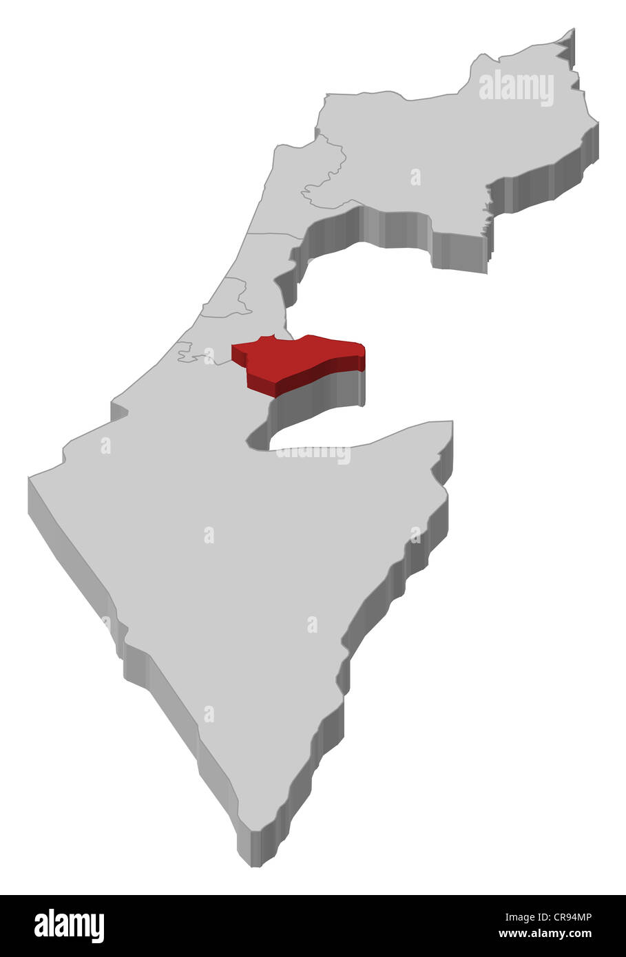 Political map of Israel with the several districts where Jerusalem is ...
