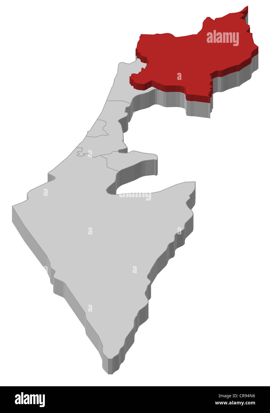 Political map of Israel with the several districts where Northern ...