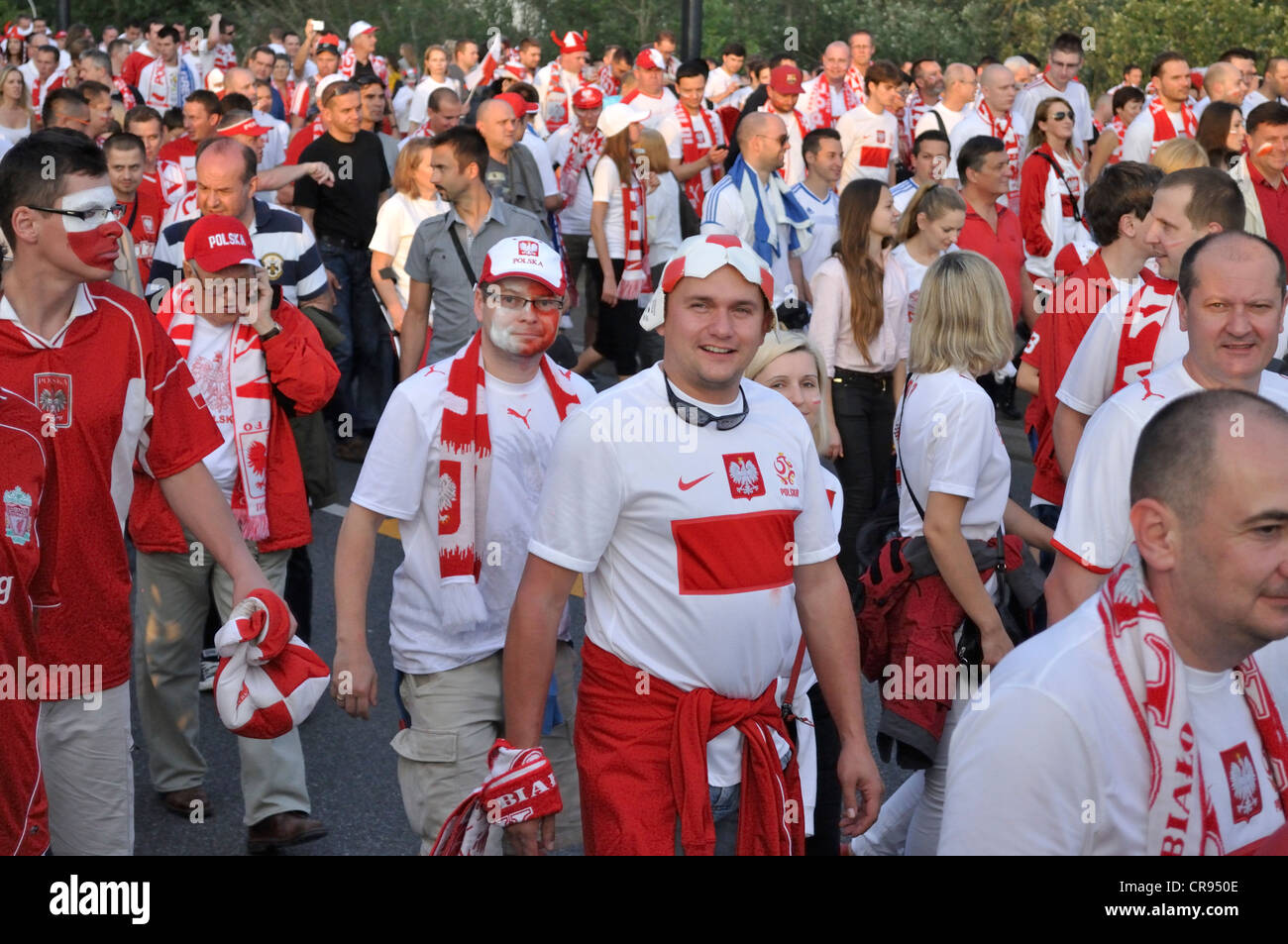 Poland fans at EURO 2012 Stock Photo - Alamy