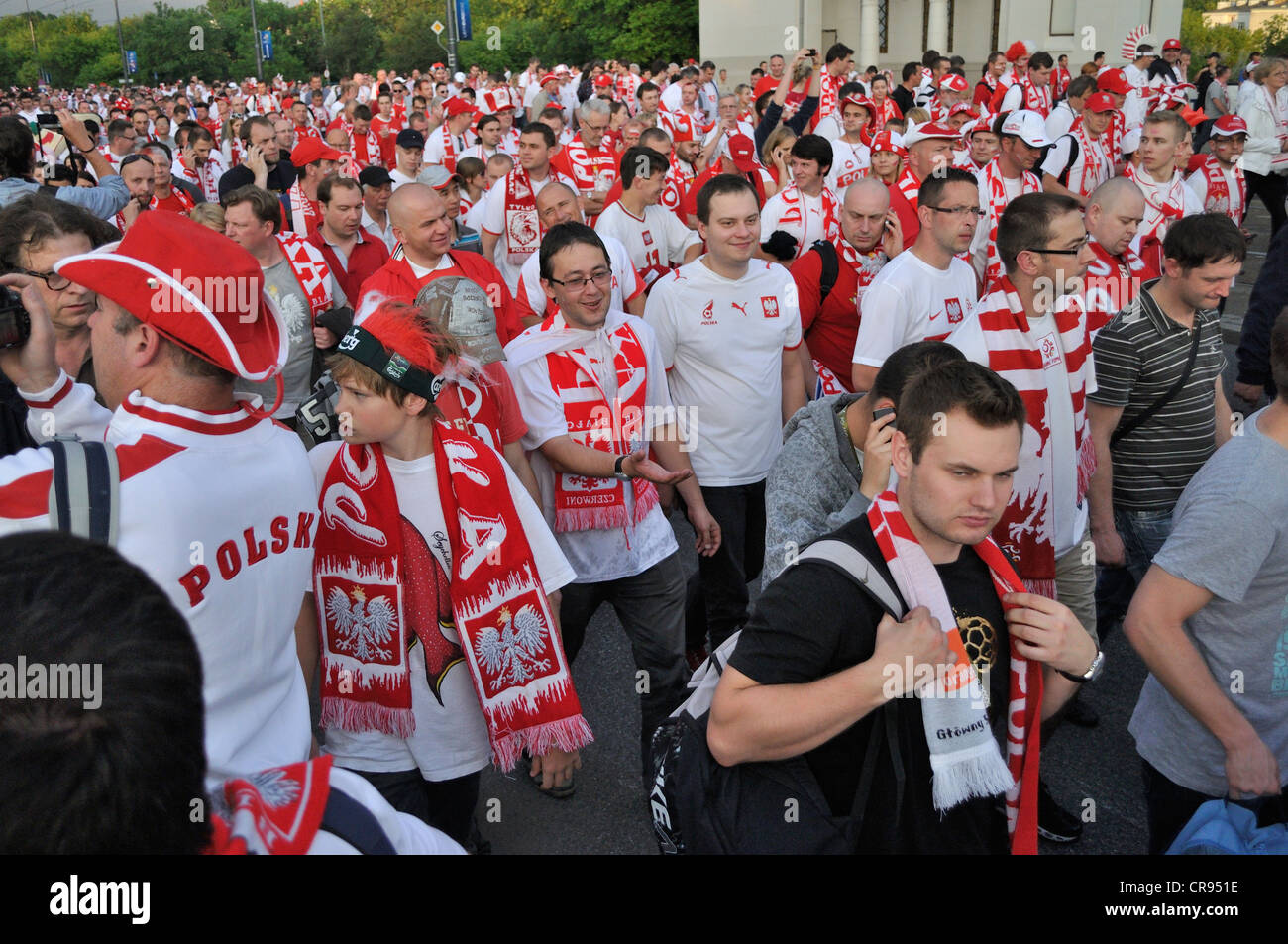 Poland fans at EURO 2012 Stock Photo - Alamy
