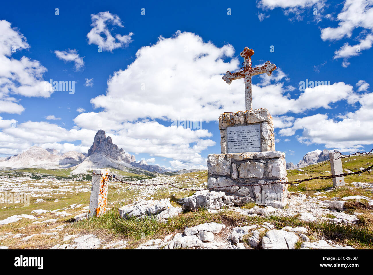 Monte Piano mountain in the Hochpustertal valley, memorial site, Tre ...