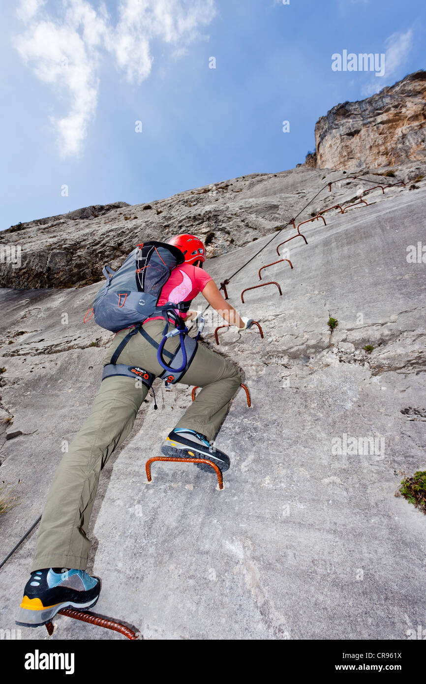 Che Guevara fixed rope route on Monte Casale, Sarca Valley, Lake Garda ...