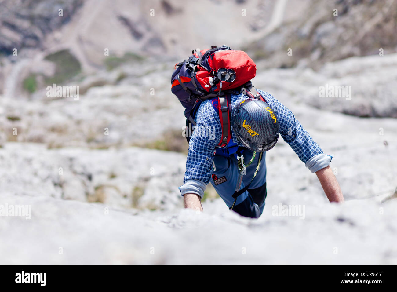 Che Guevara fixed rope route on Monte Casale, Sarca Valley, Lake Garda ...