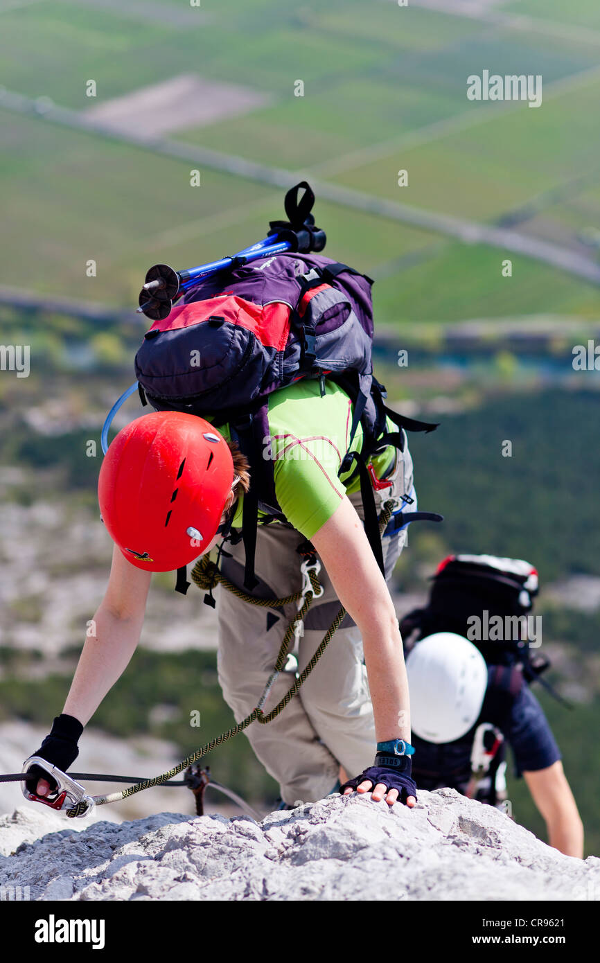 Che Guevara fixed rope route on Monte Casale, Sarca Valley, Lake Garda ...
