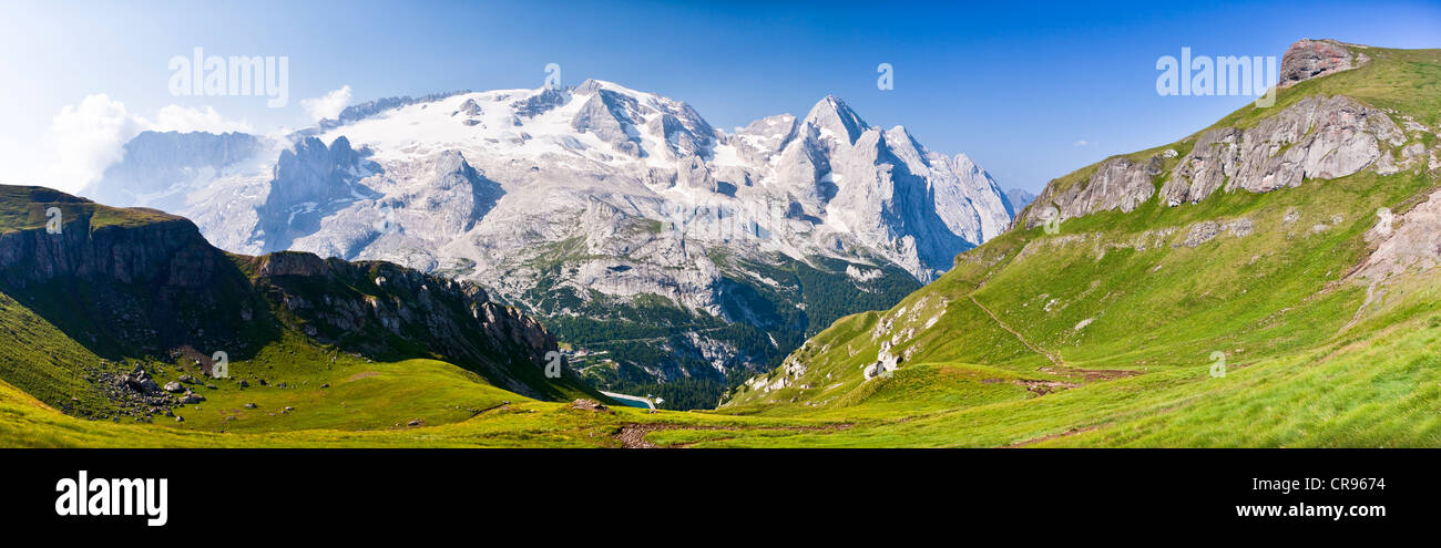 View from the via ferrata climbing route of the Tofane Mountains above ...