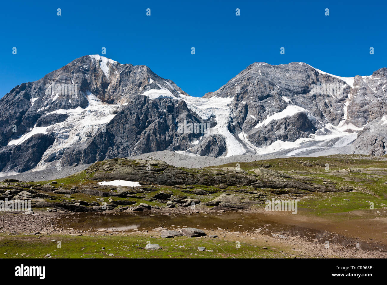 Ortler Alps mountain range, Trafoi ice wall, South Tyrol, Italy, Europe ...