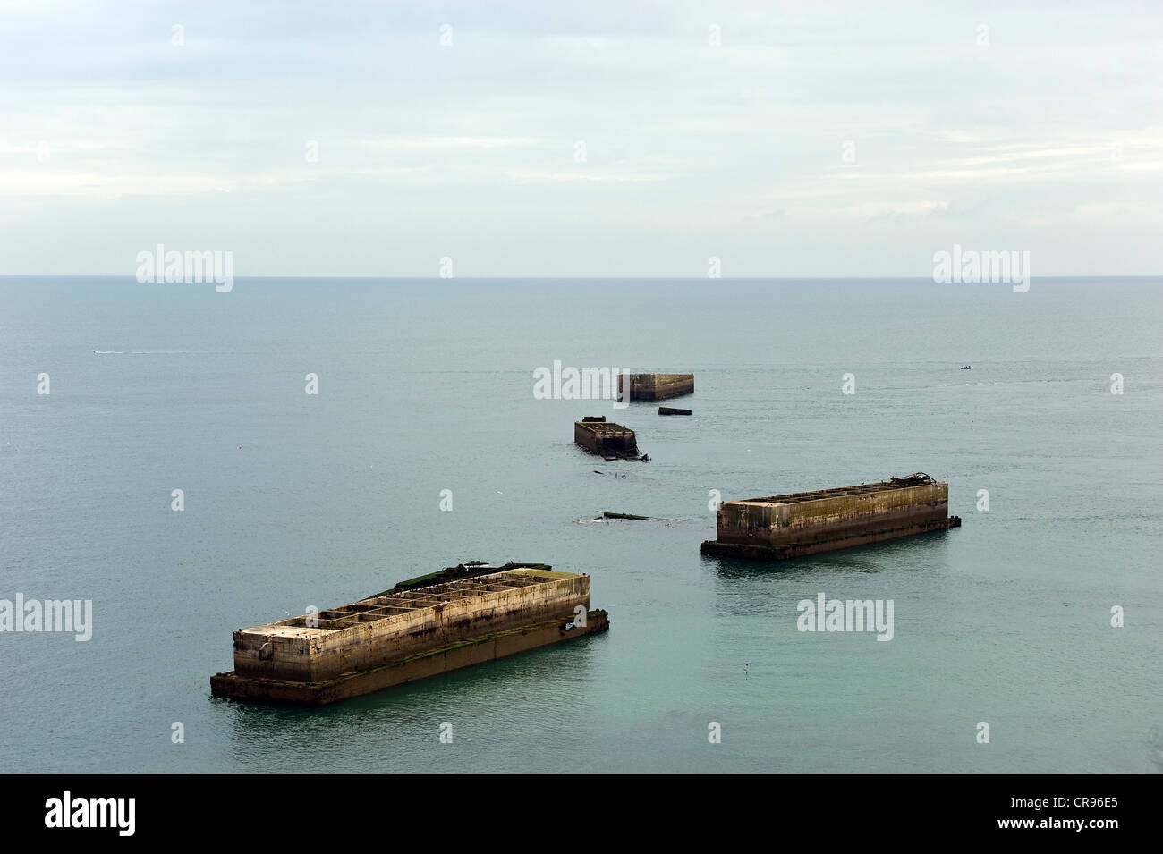 Arromanches-les-Bains, D-Day, Gold Beach, remnants of the artificial ...