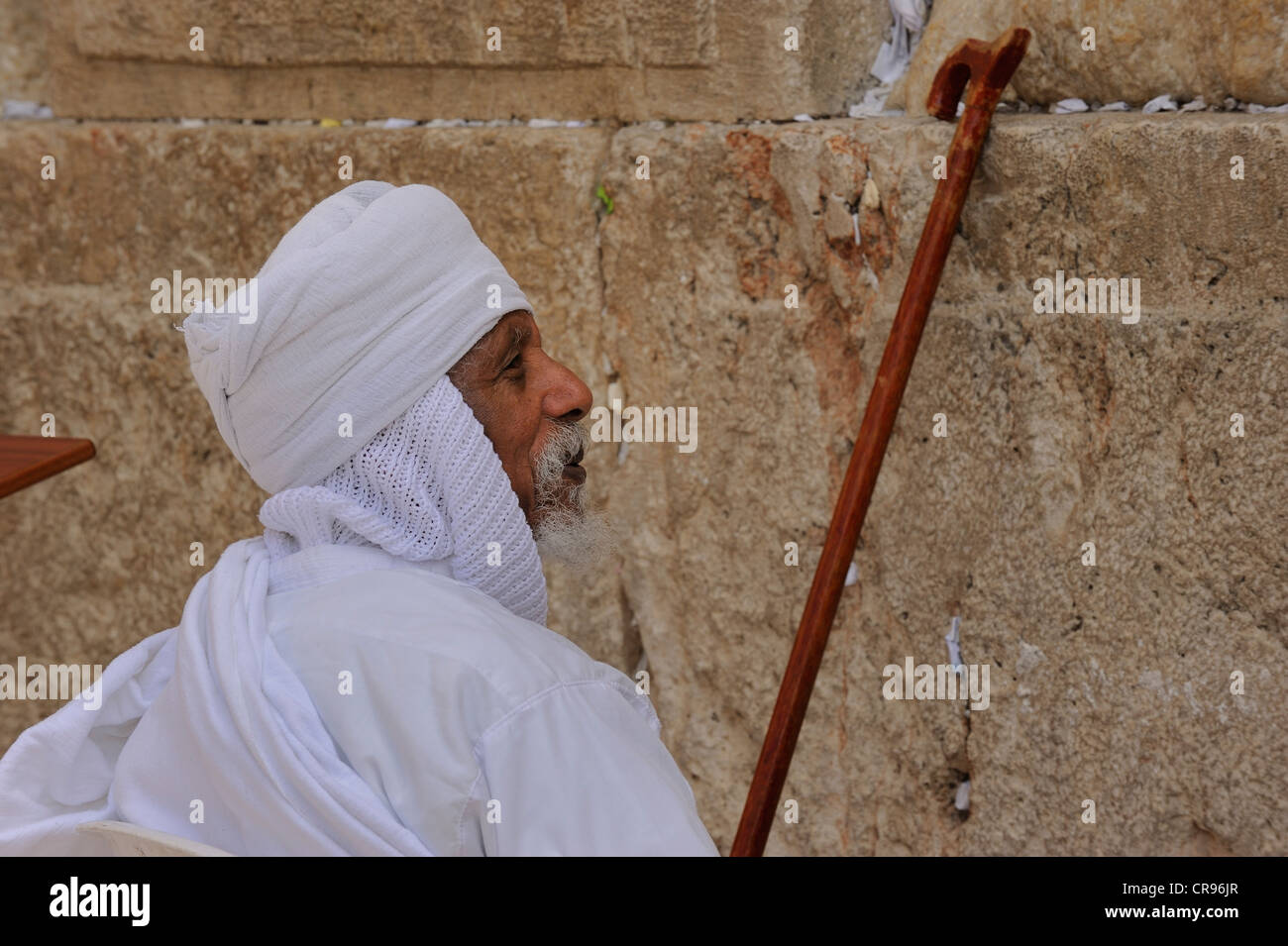 African Jew praying at the Western or Wailing Wall, Muslim Quarter, Old ...