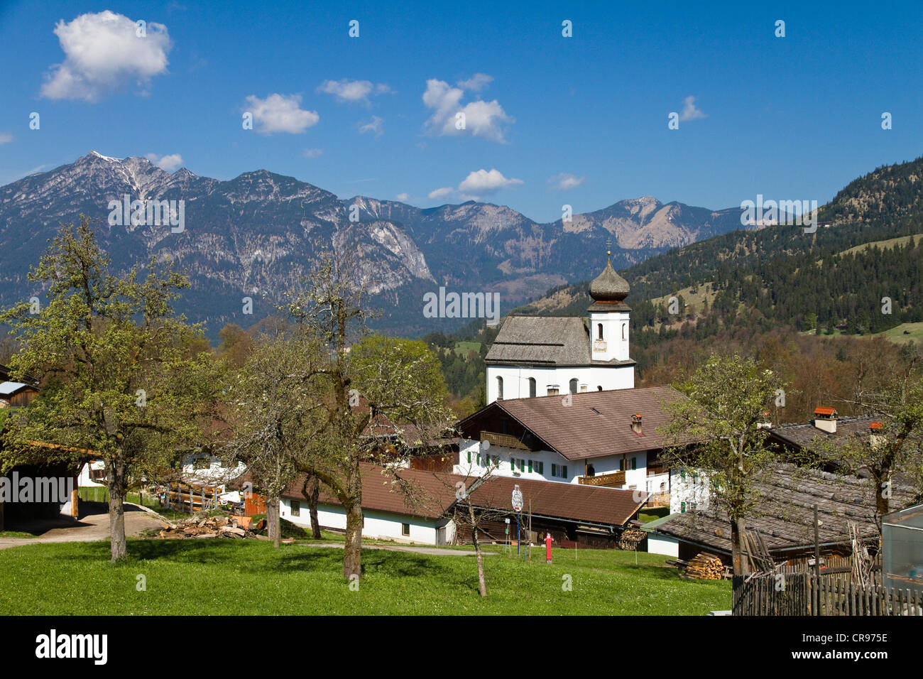 Wamberg village near Garmisch-Partenkirchen, Church of St. Anne, Kramer ...