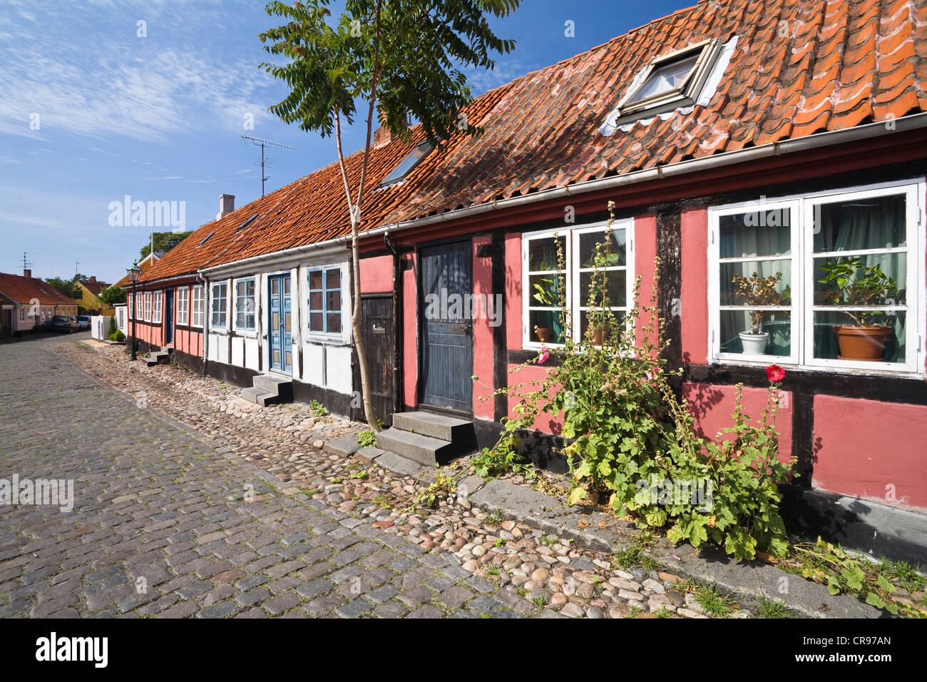 Timber-framed houses in Rønne, Bornholm, Denmark, Europe Stock Photo ...
