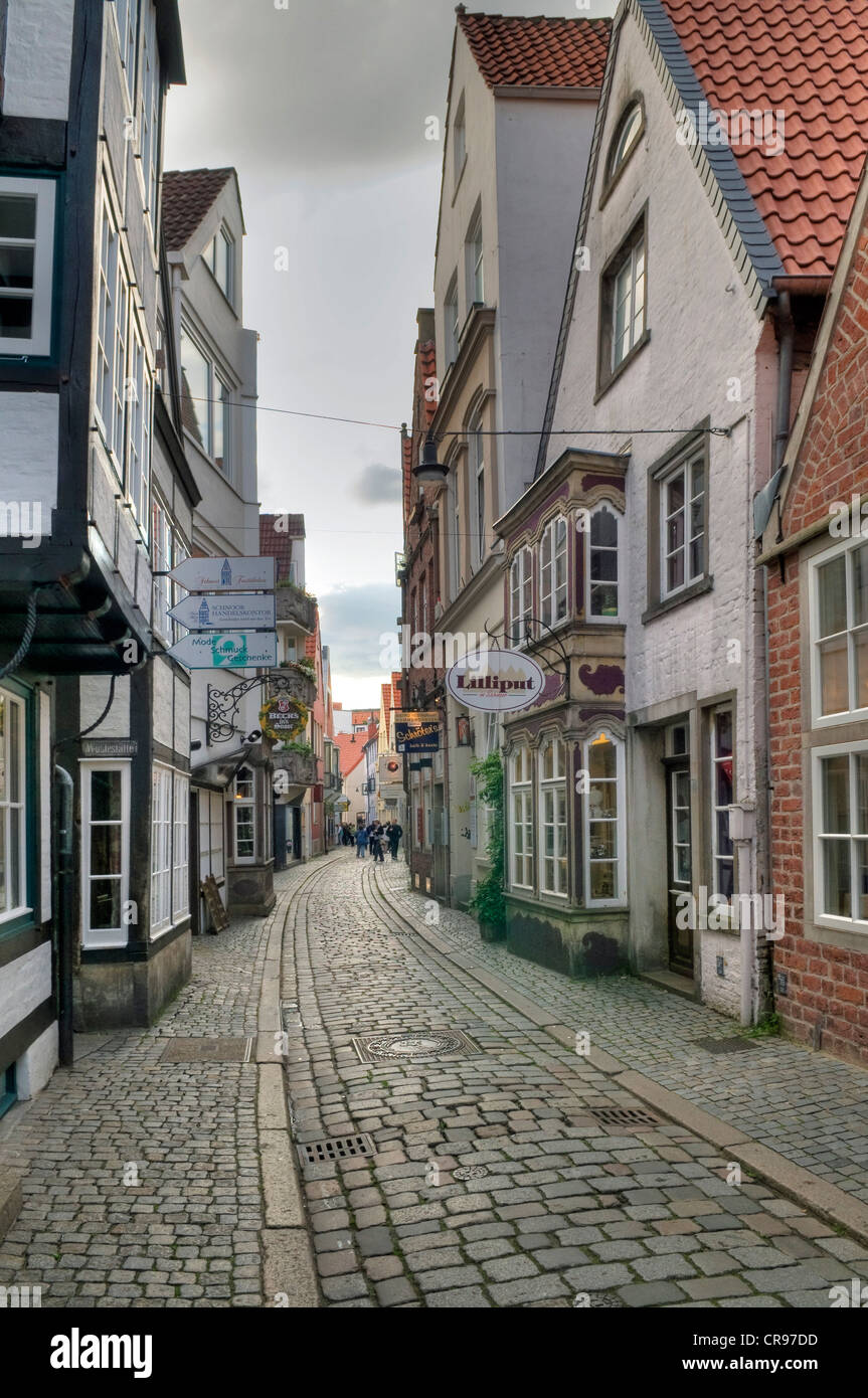 Street in the Schnoorviertel, Schnoor Quarter, Bremen, Germany, Europe ...