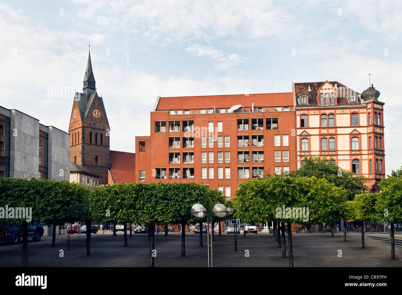 Marktkirche, market church, with modern and Art Nouveau architecture ...