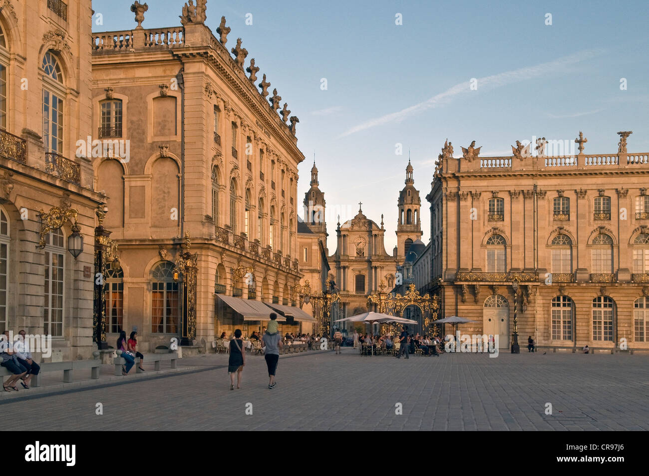 Place Stanislas square with opera, Grand Hotel, cathedrale and town ...