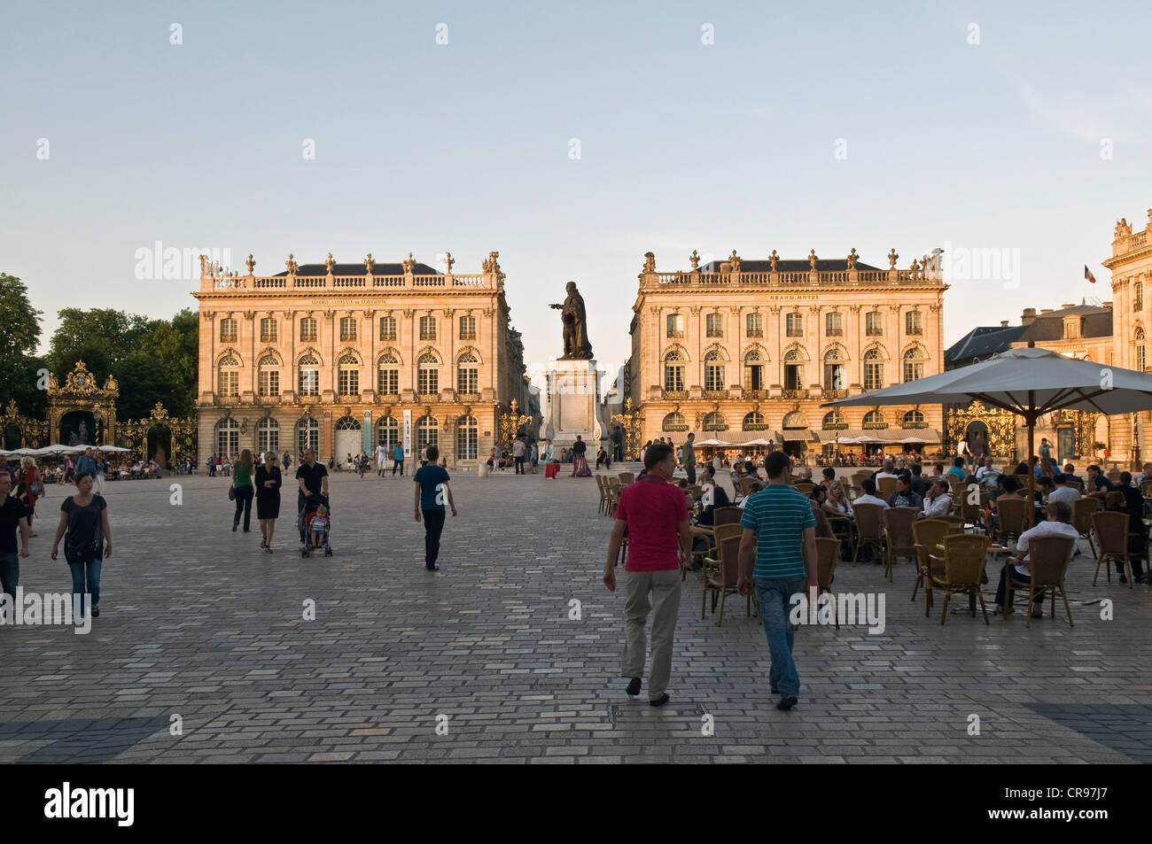Statue of Stanislas I. Leszcynski in front of the opera and the Grand ...