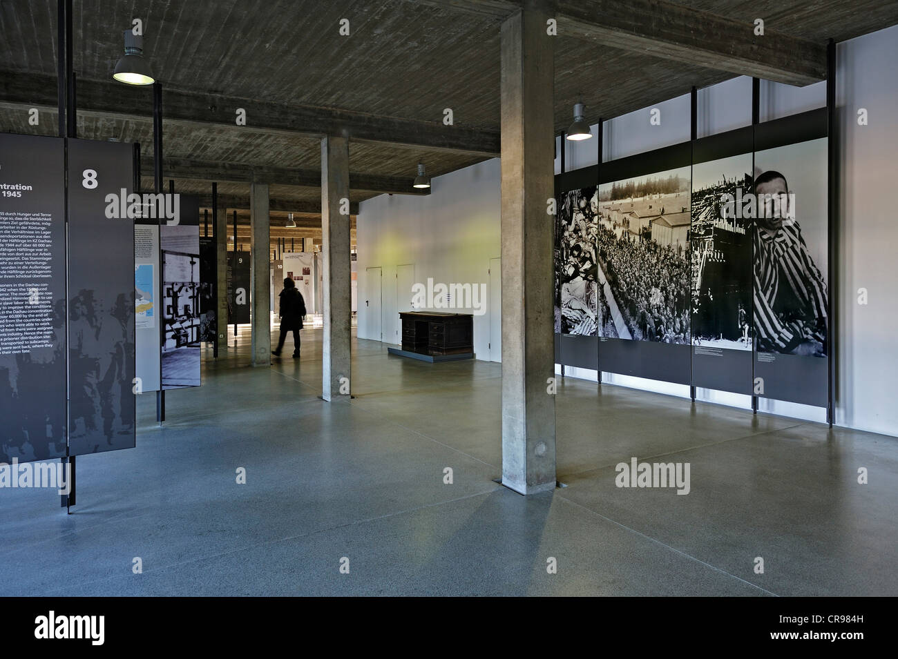 Information panels at Dachau Concentration Camp, Dachau, near Munich ...
