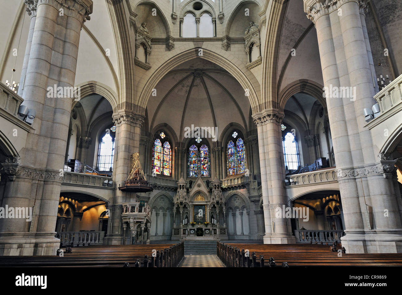 Interior view, St. Lukas Kirche, St. Luke's church, Munich, Bavaria ...