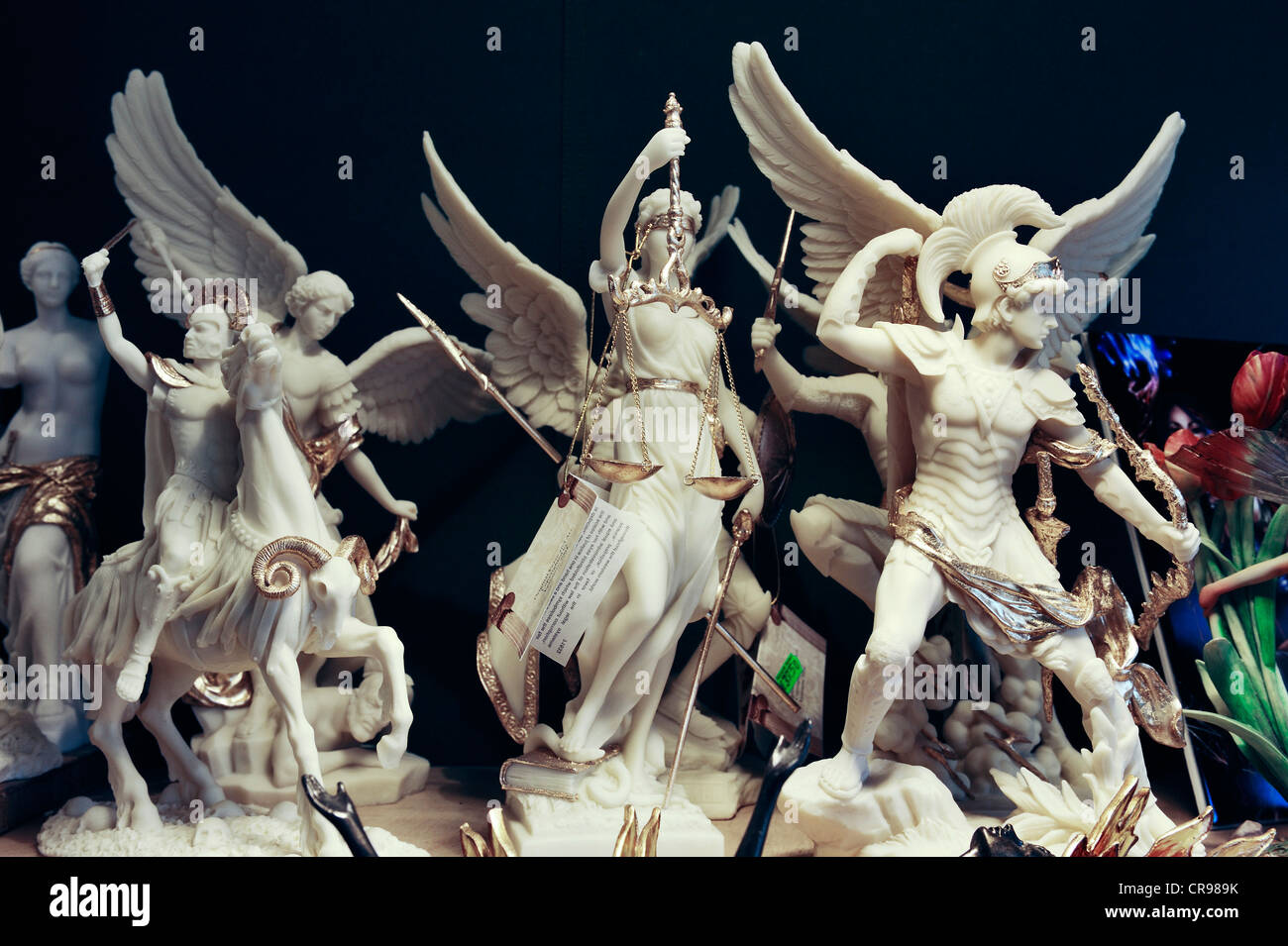 Plastic figurines, angels and warriors, Auer Dult market, Munich ...