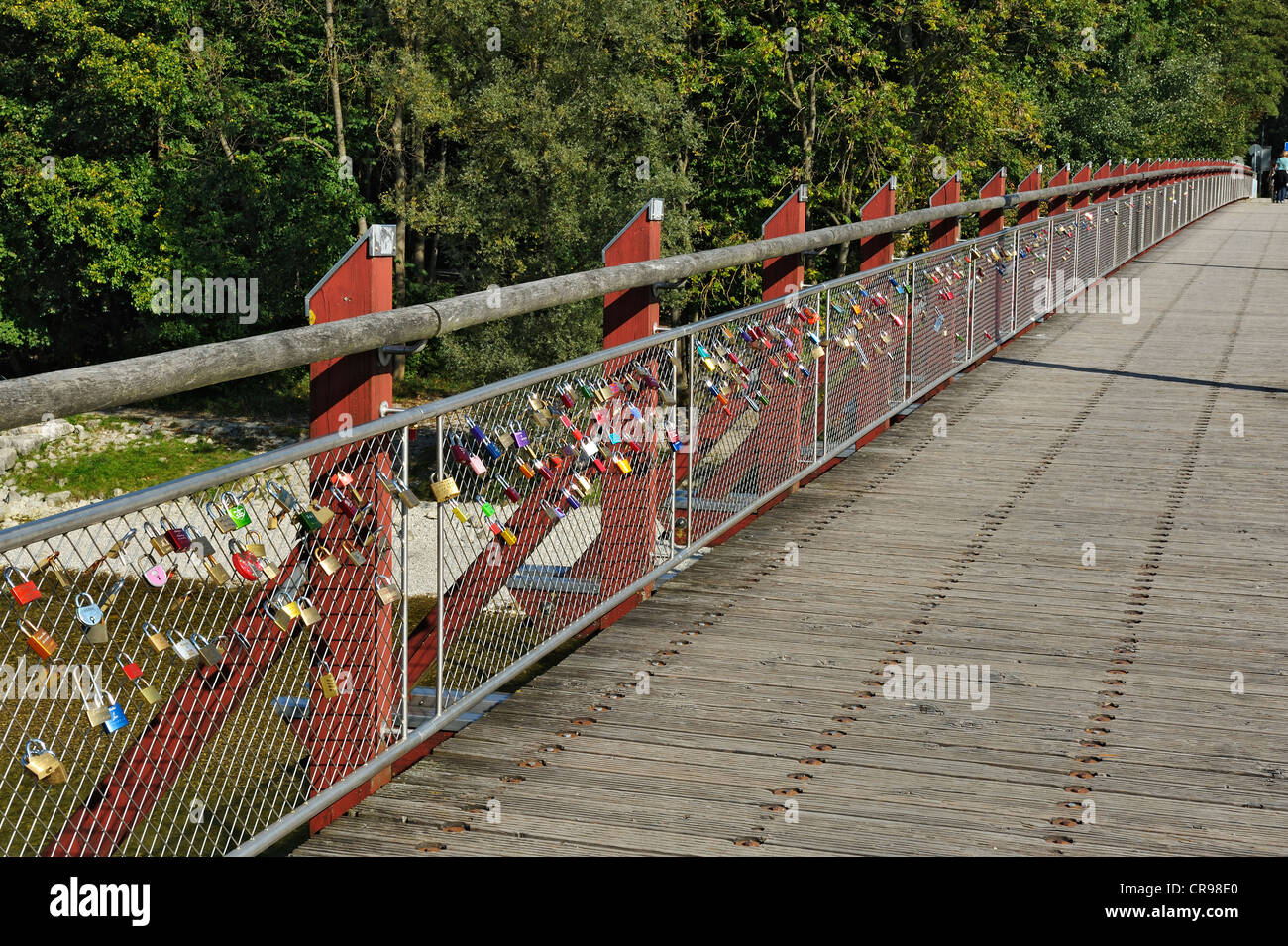 Love padlocks on Thalkirchner Bruecke bridge, Munich, Bavaria, Germany ...