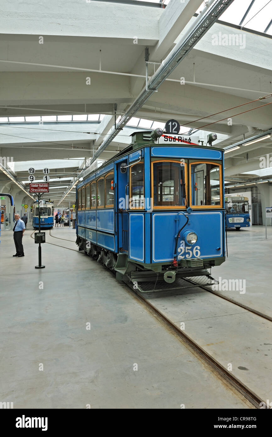 Old tram at the MVG-Museum, Muenchner Verkehrsgesellschaft, MVG, Munich ...