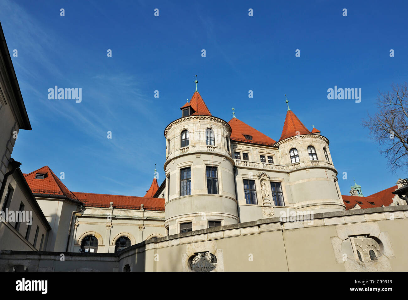 Adjacent buildings, Bavarian National Museum, Prinzregentenstrasse 3, Munich, Bavaria, Germany ...