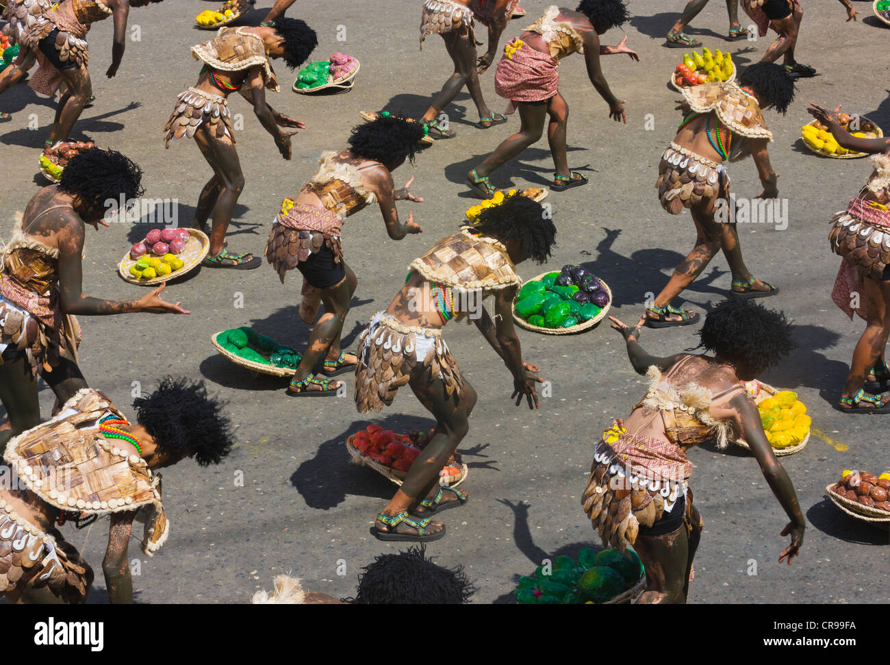 Parade at Dinagyang Festival, City of Iloilo, Philippines Stock Photo ...