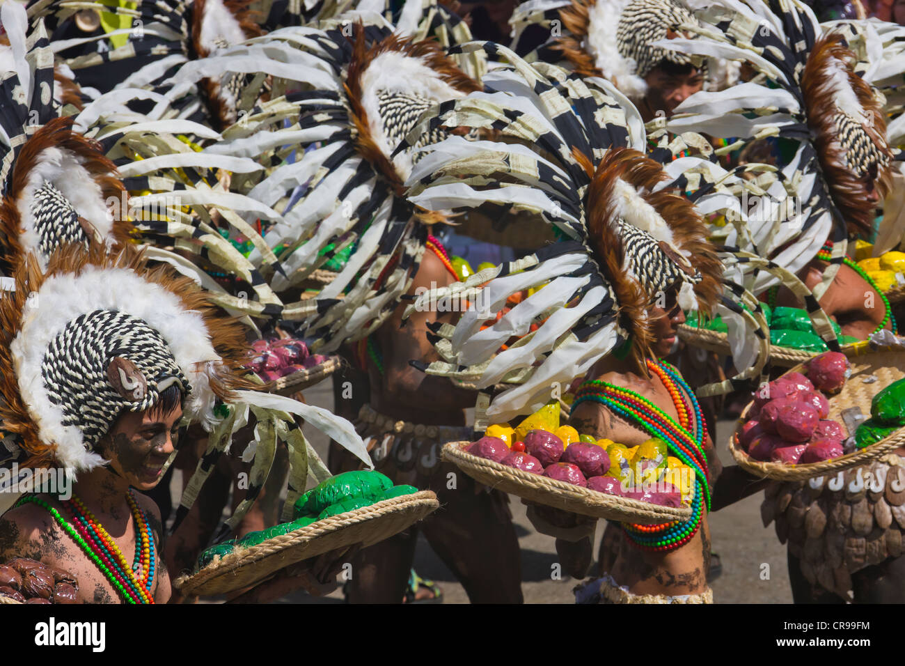 Parade at Dinagyang Festival, City of Iloilo, Philippines Stock Photo ...