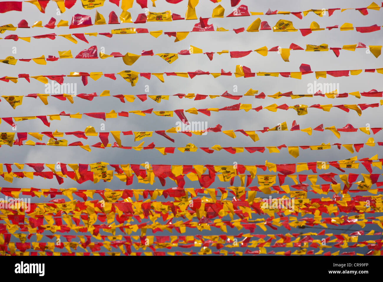 Colorful flags at Dinagyang Festival, City of Iloilo, Philippines Stock ...