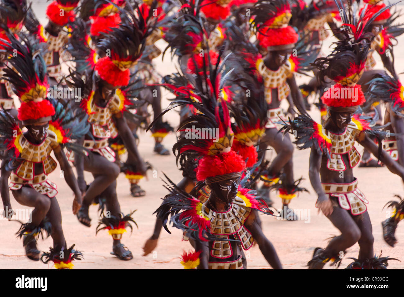 Parade at Dinagyang Festival, City of Iloilo, Philippines Stock Photo ...