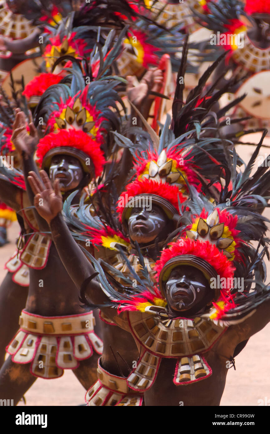 Parade at Dinagyang Festival, City of Iloilo, Philippines Stock Photo ...