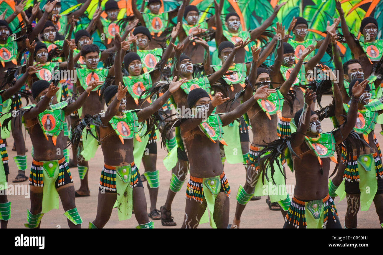 Parade at Dinagyang Festival, City of Iloilo, Philippines Stock Photo ...