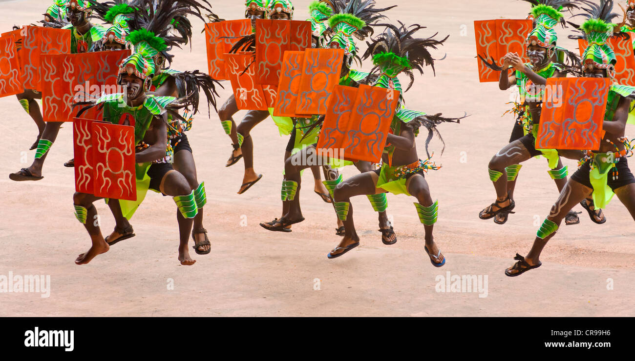 Parade at Dinagyang Festival, City of Iloilo, Philippines Stock Photo ...