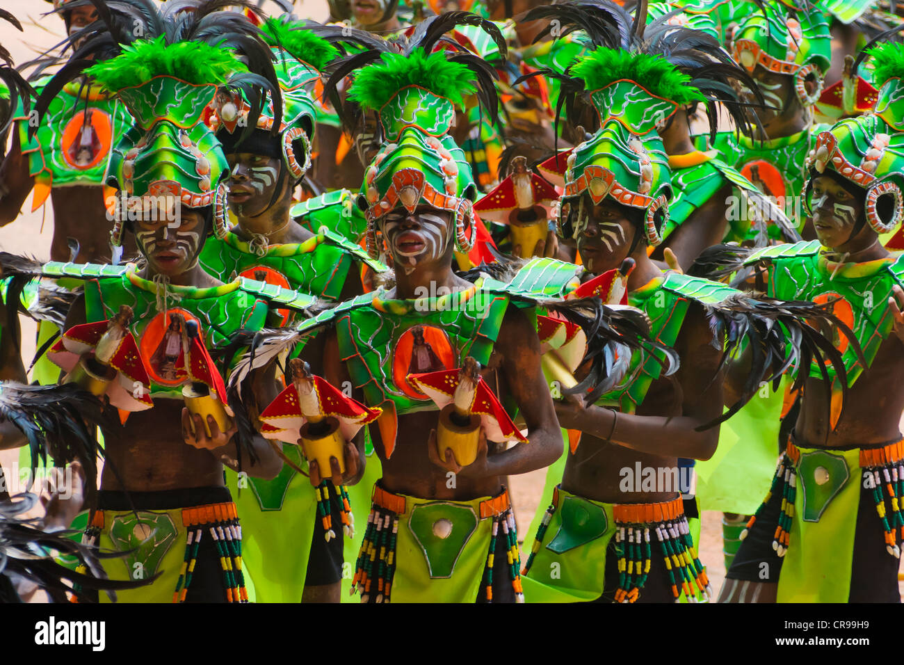 Parade at Dinagyang Festival, City of Iloilo, Philippines Stock Photo ...