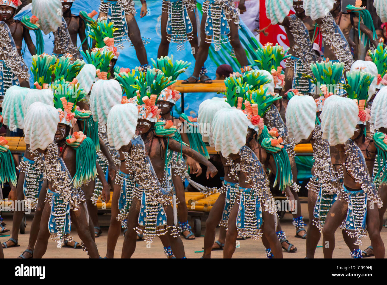 Parade at Dinagyang Festival, City of Iloilo, Philippines Stock Photo ...
