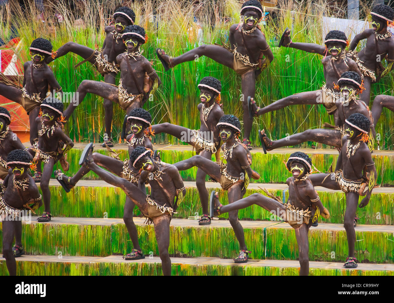 Parade at Dinagyang Festival, City of Iloilo, Philippines Stock Photo ...