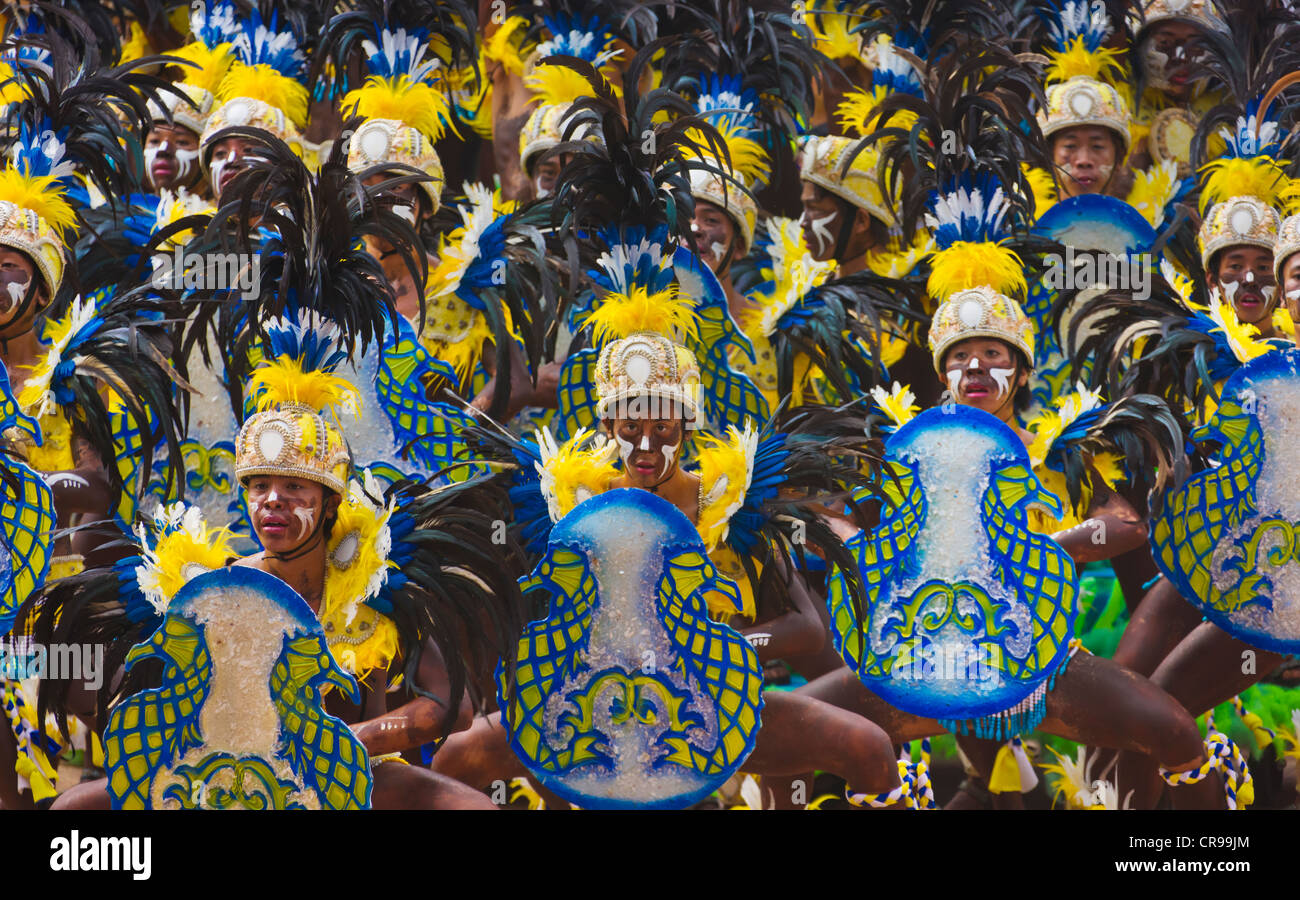 Parade at Dinagyang Festival, City of Iloilo, Philippines Stock Photo ...
