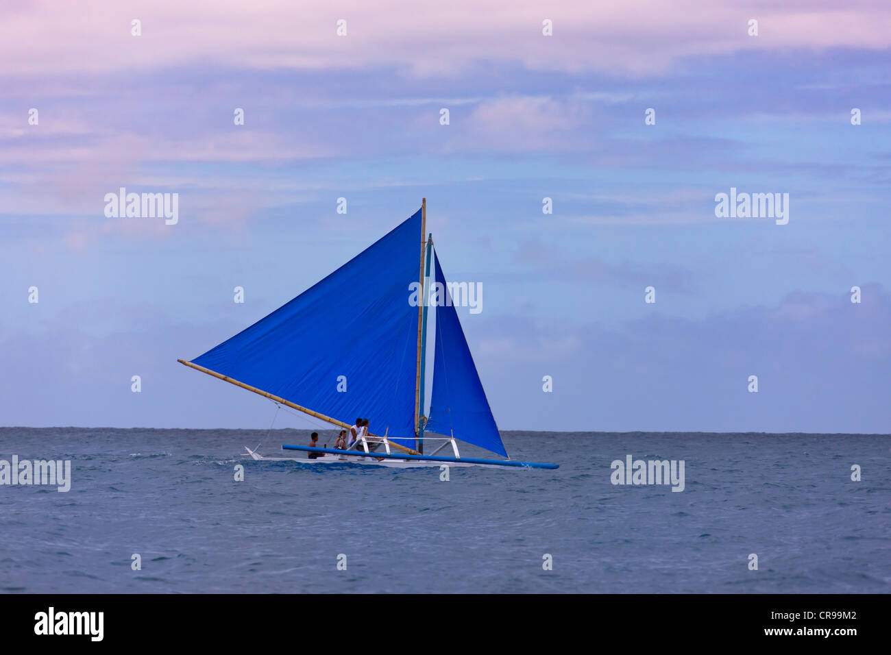 Sail boat on the ocean, Boracay Island, Aklan Province, Philippines ...