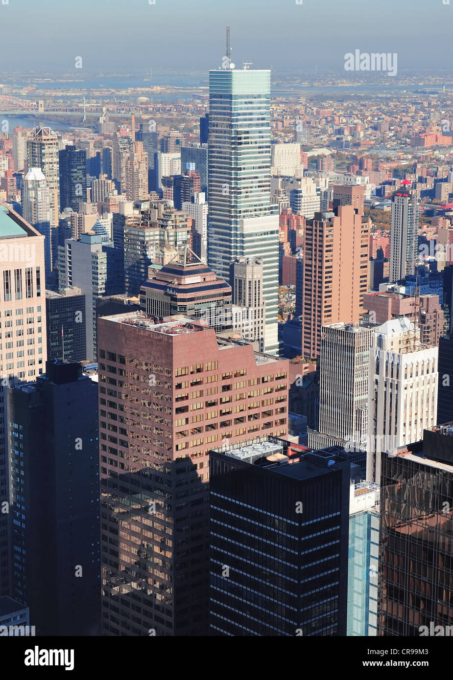 New York City skyscrapers in midtown Manhattan aerial panorama view in ...