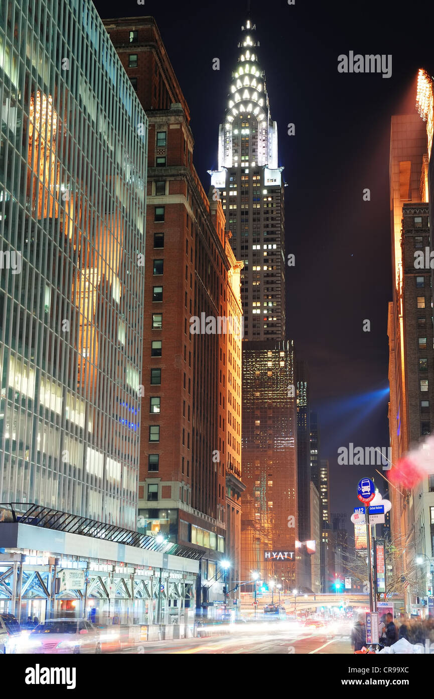 Chrysler Building at night Stock Photo - Alamy